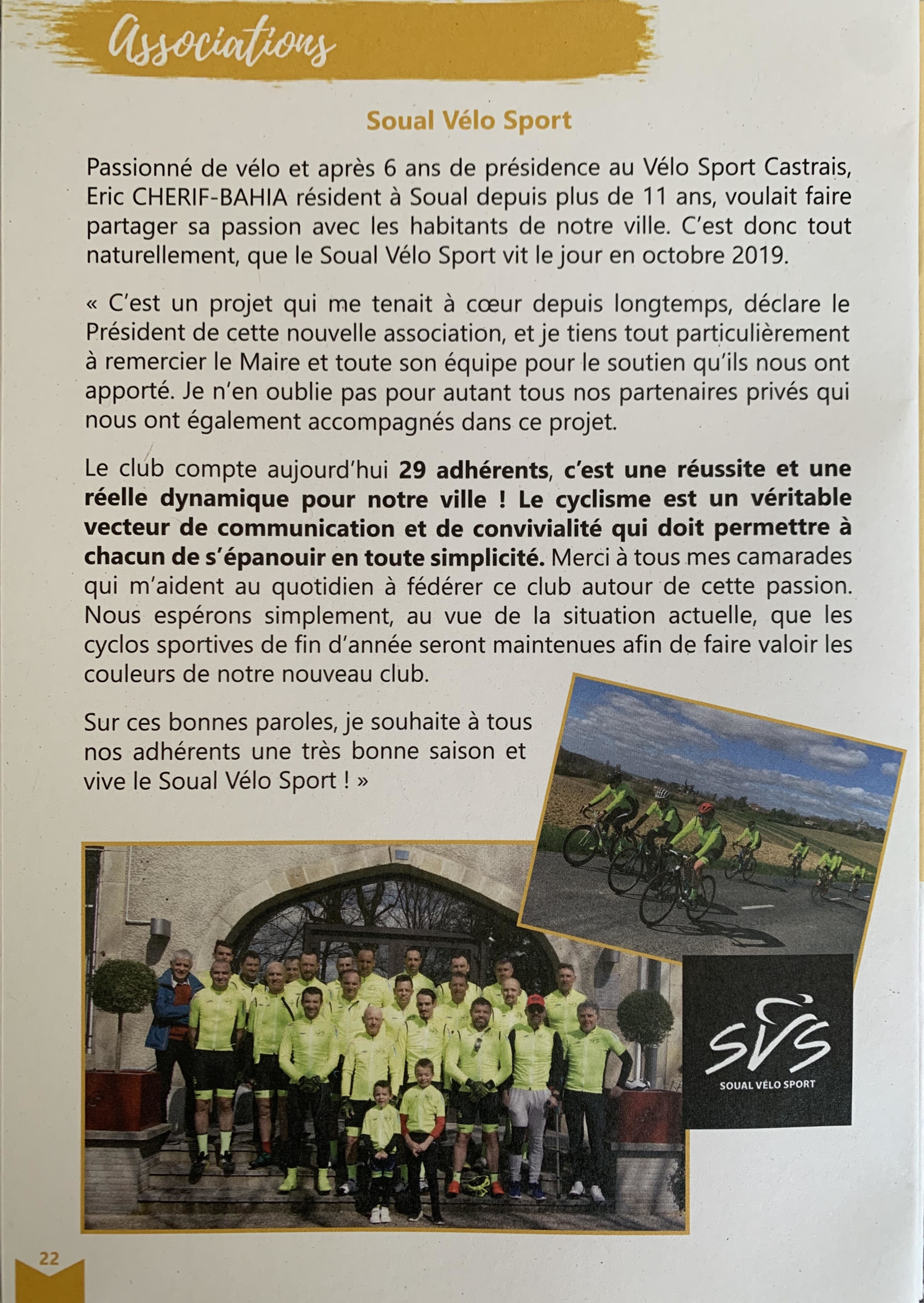 Journal local "Zoom" de Soual - Soual Velo Sport